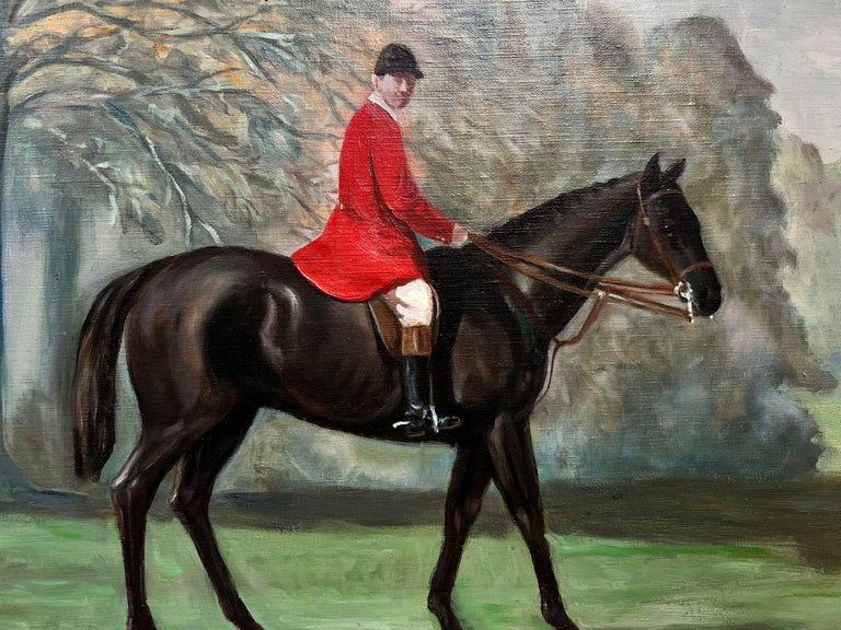 Charles Rodger - Huge British Hunting Scene Oil Painting Red Coat ...