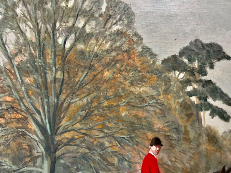 Charles Rodger - Huge British Hunting Scene Oil Painting Red Coat ...