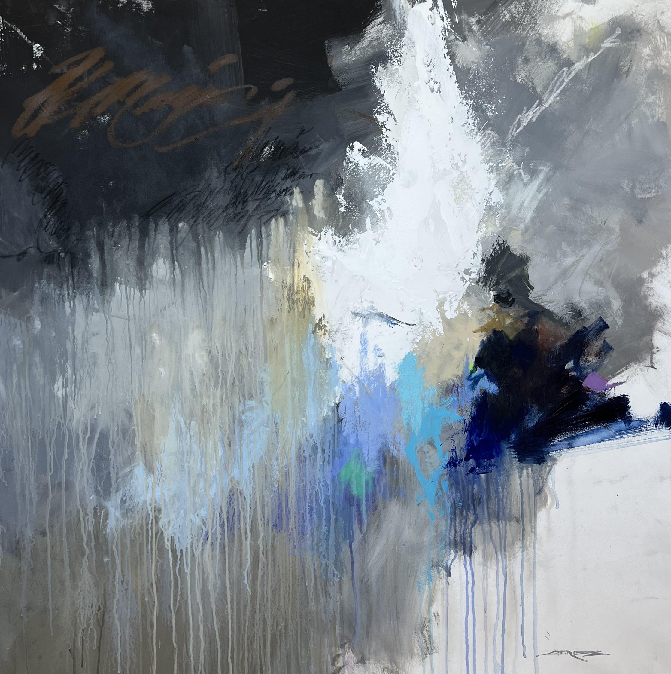 Charles Ross - 'Hipster', Large Abstract Vertical Mixed Media on Canvas ...