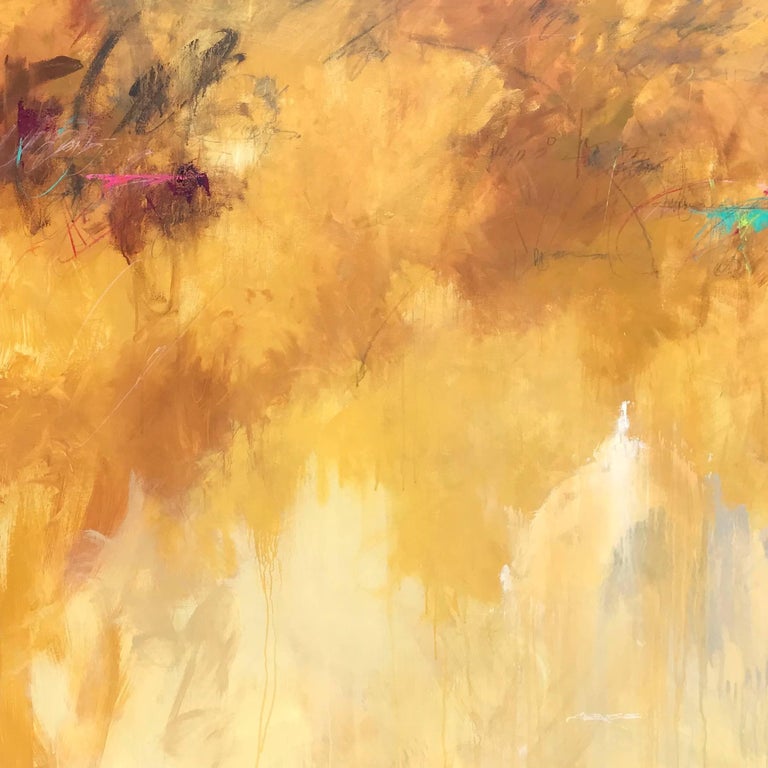 Charles Ross - Caramel Corn, Large Square Format Abstract Oil on Canvas ...