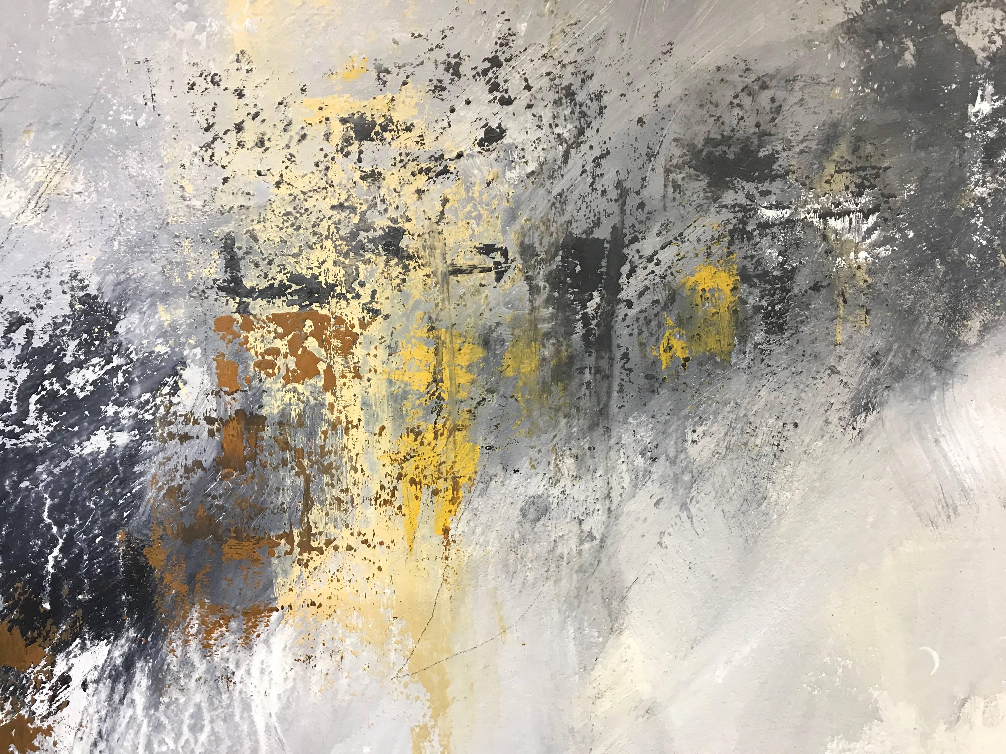 Charles Ross - Street Scene II, Large Square Abstract Mixed Media on ...