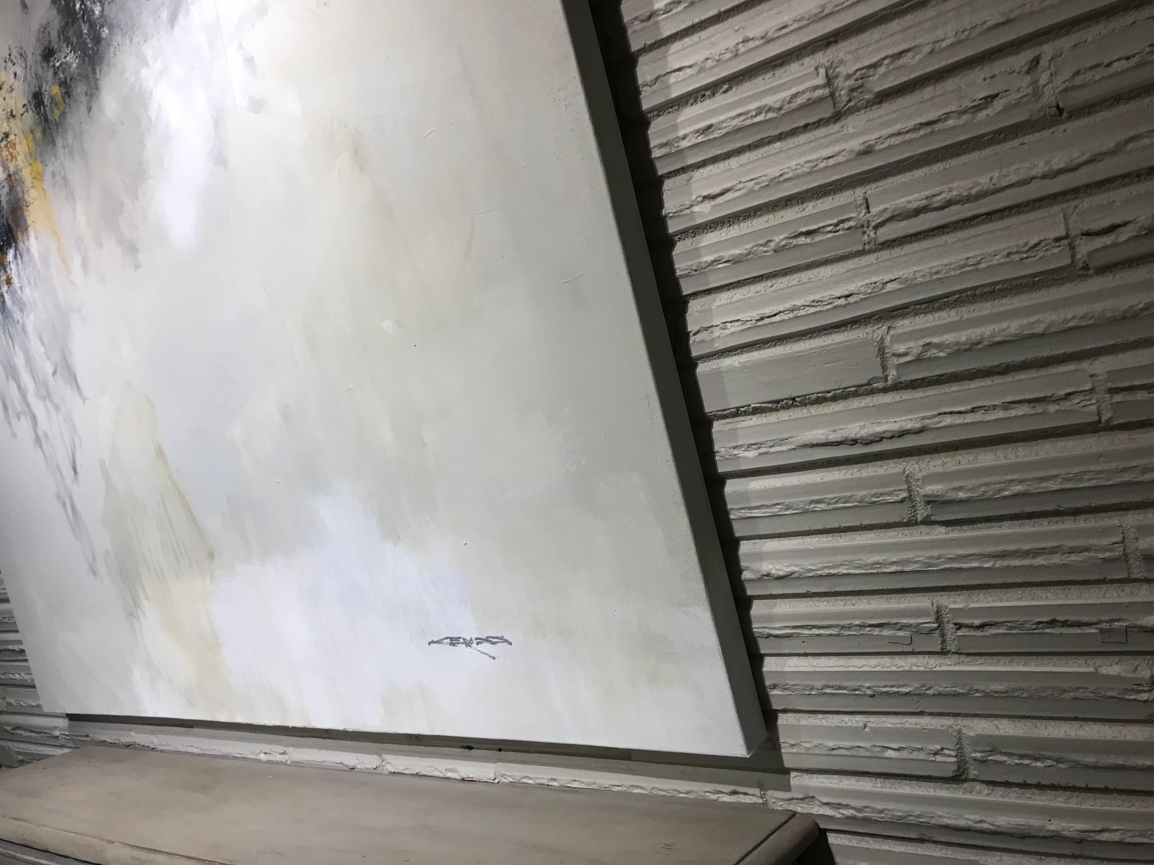Charles Ross - Street Scene II, Large Square Abstract Mixed Media on ...