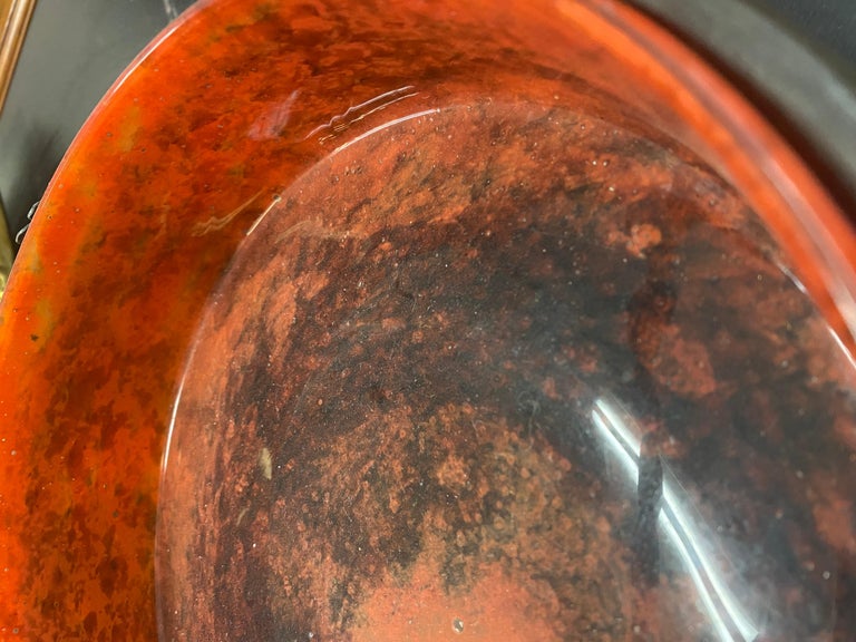 Charles Schneider a Fine Art Deco Schneider Glass and Wrought Iron Bowl ...