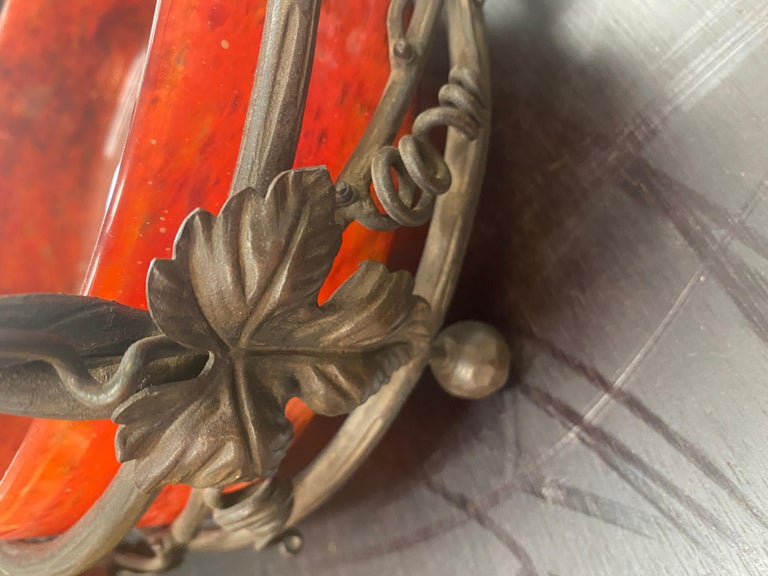 Charles Schneider a Fine Art Deco Schneider Glass and Wrought Iron Bowl ...