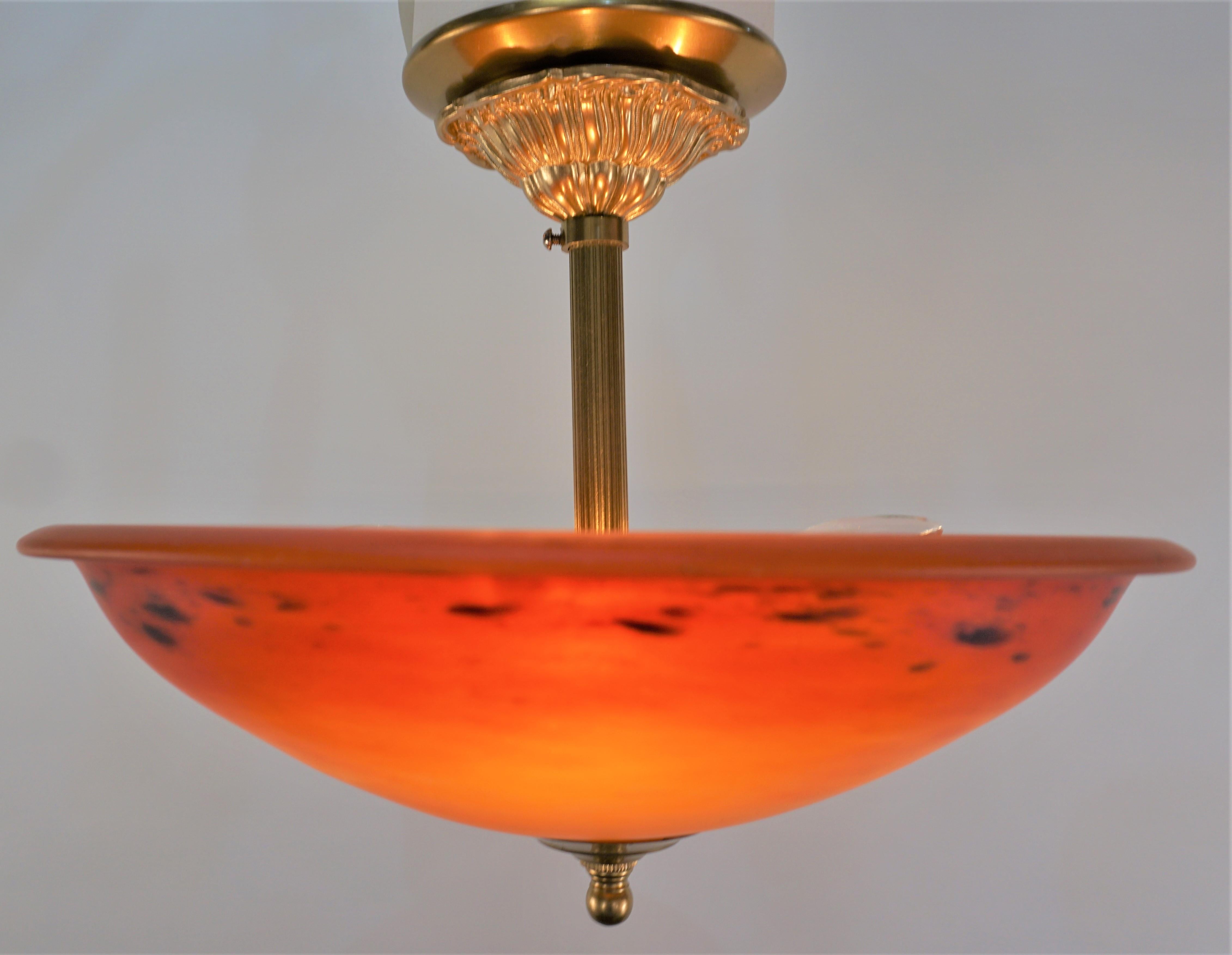 Charles Schneider French Art Deco Semi Flush Mount Ceiling Light #2 at ...
