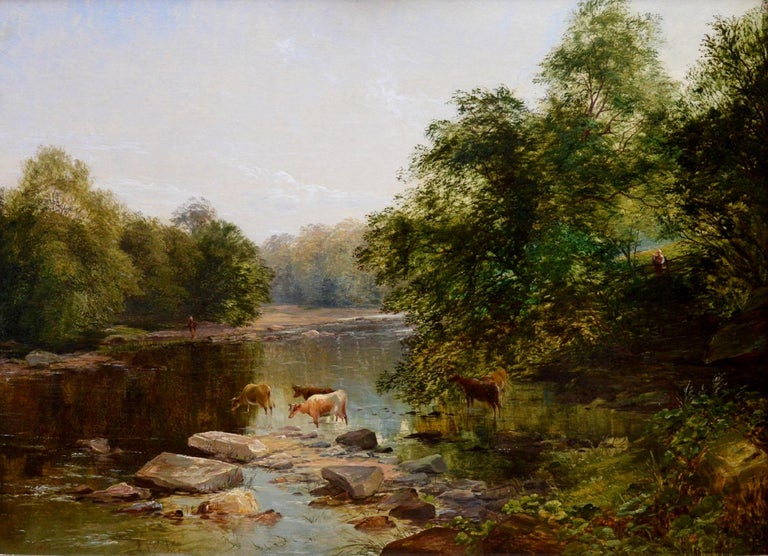 Charles Smith - The Tees near Greta Bridge - 19th Century Oil Painting ...