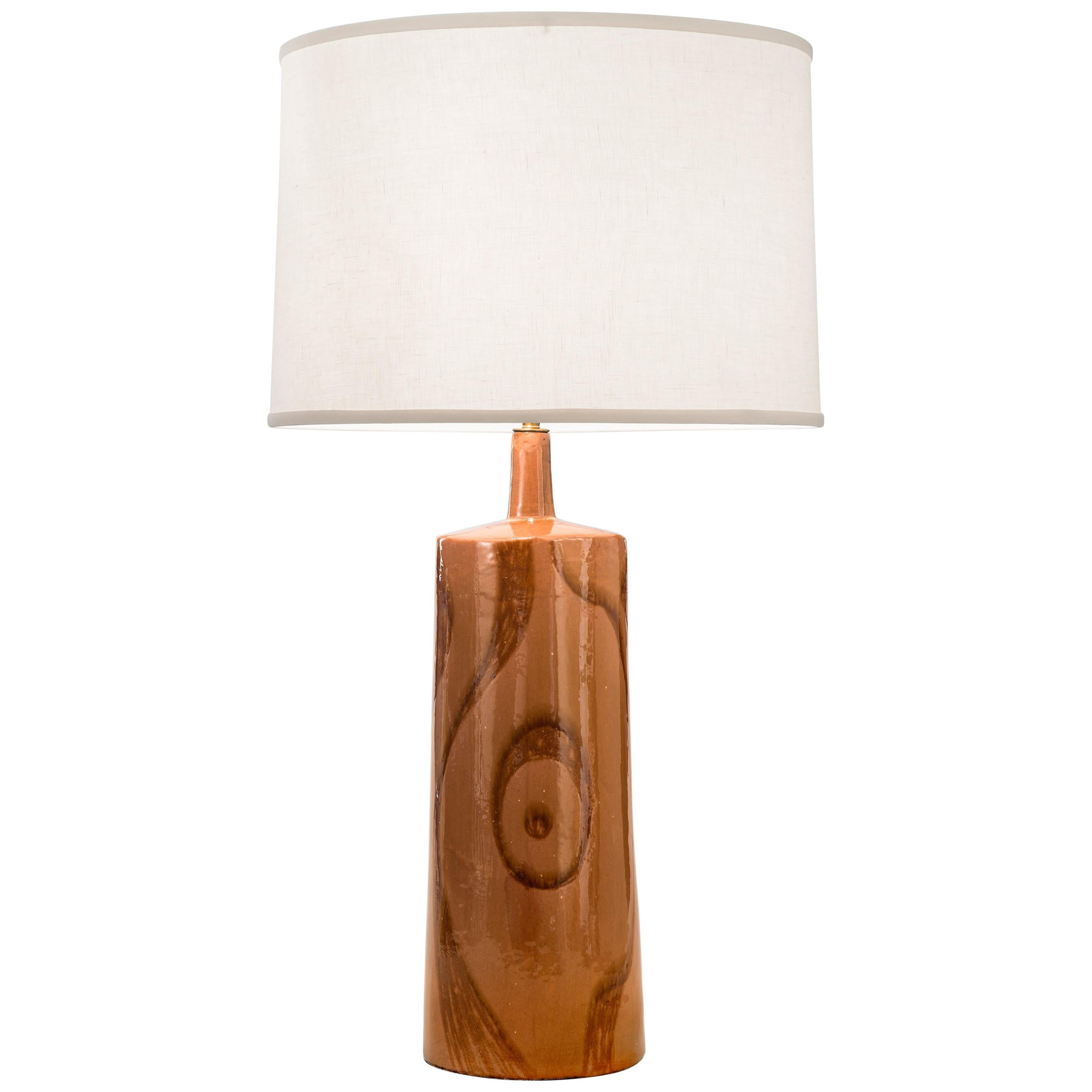 Charles Sucsan Lamp with a Sinuous Glazed Abstract Design For Sale at ...