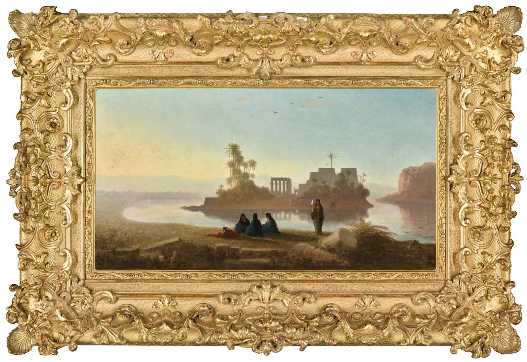 Charles Théodore Frère - Philae Temple, Nile River, Egypt, Original ...