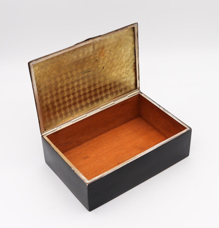 Charles Thomae 1925 Art Deco Box with Red and Black Lacquer in Sterling ...