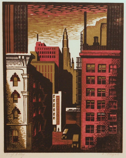 Charles Turzak - 'Autumn' — 1920s American Modernism, Color Woodcut For ...