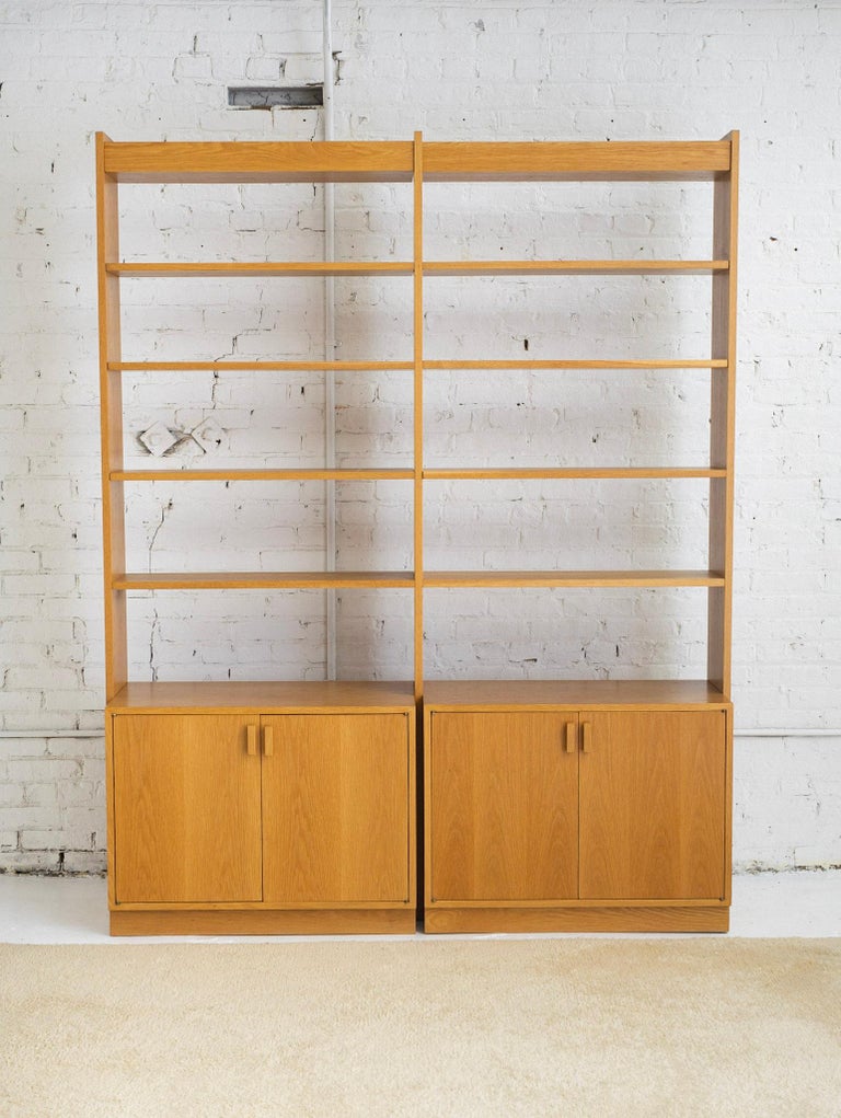 Charles Webb Double Bay Shelf System in Blonde Oak For Sale at 1stDibs
