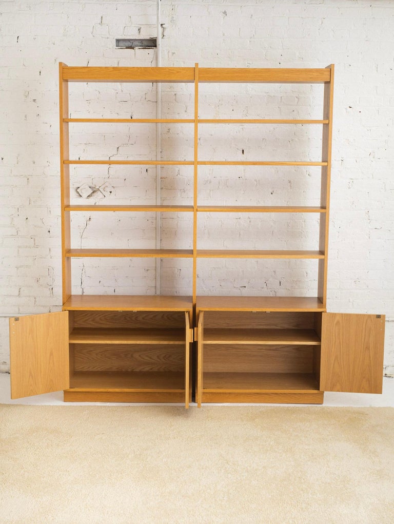 Charles Webb Double Bay Shelf System in Blonde Oak For Sale at 1stDibs