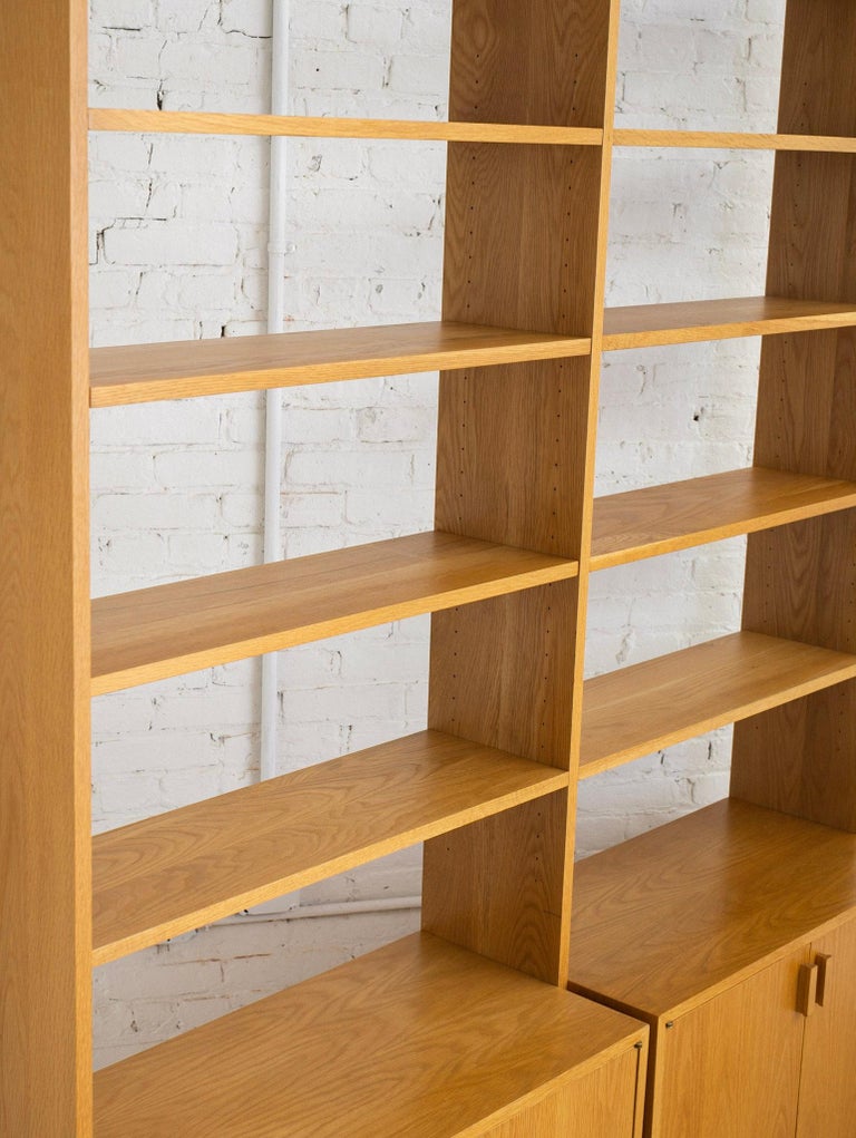 Charles Webb Double Bay Shelf System in Blonde Oak For Sale at 1stDibs