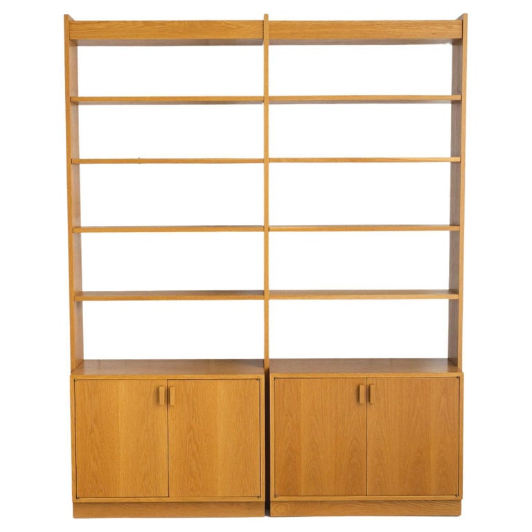 Charles Webb Double Bay Shelf System in Blonde Oak For Sale at 1stDibs