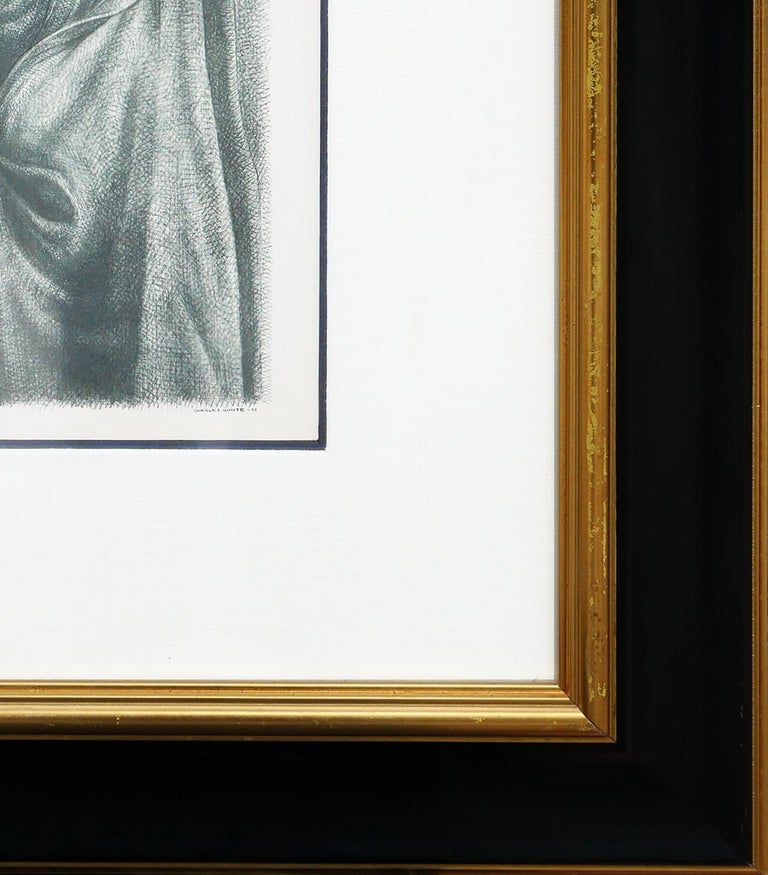 Charles Wilbert White - Black and White Print of a Woman in a Shroud at ...
