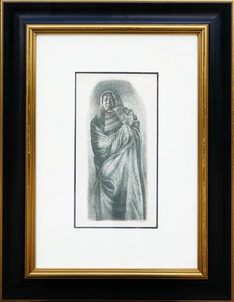 Charles Wilbert White - Black and White Print of a Woman in a Shroud at ...
