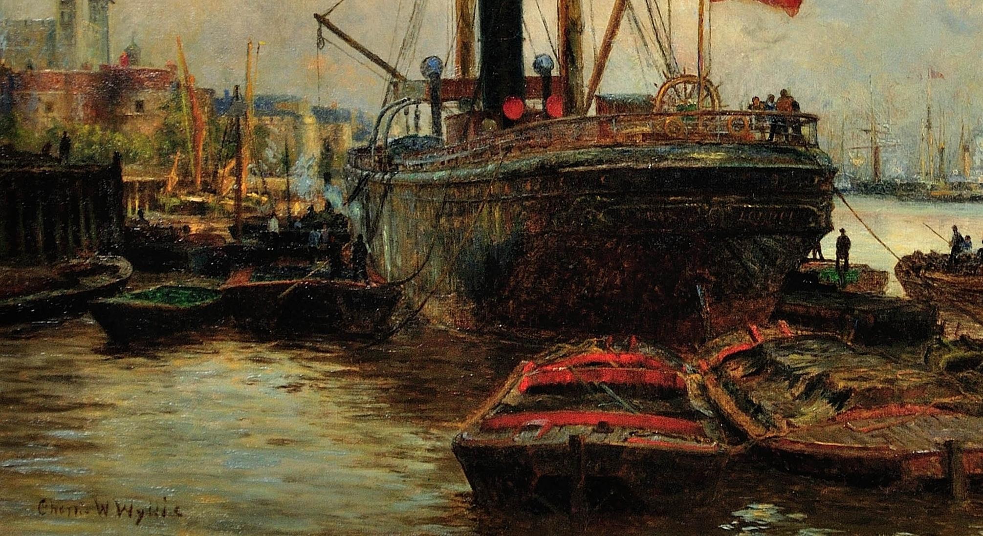 Charles William Wyllie - The Upper Pool of London. River Thames ...