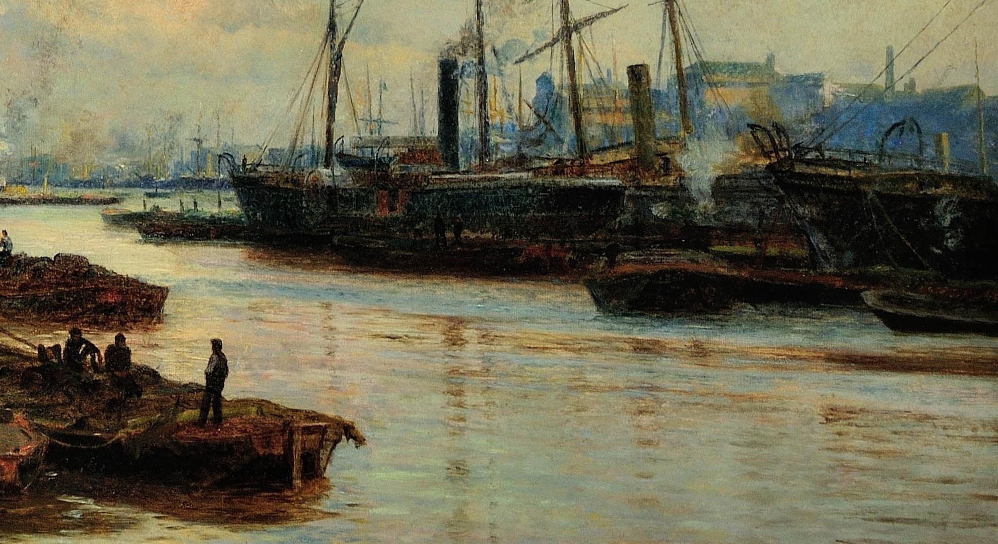 Charles William Wyllie - The Upper Pool of London. River Thames ...