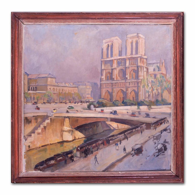 Charles Wittmann - Post Impressionist work of Notre Dame, early 20th ...