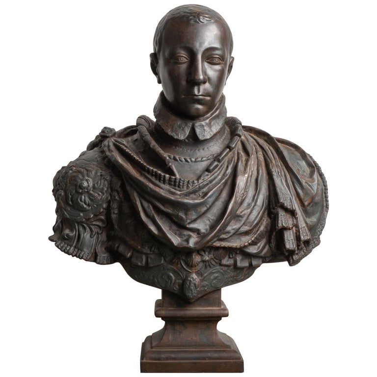 Charles X Bronzed Iron Museum Copy Bust, circa 19th Century For Sale at ...