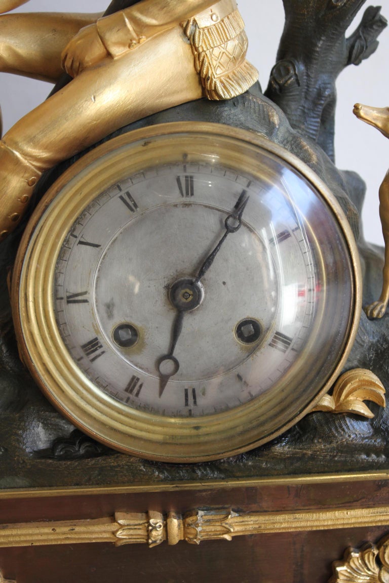 Charles X Clock, Hunter and Dog at 1stDibs
