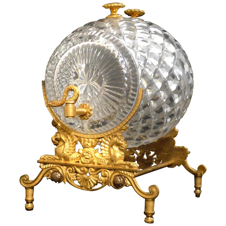 Charles X Crystal and Gilt-Bronze Spirit or Perfume Dispenser For Sale ...