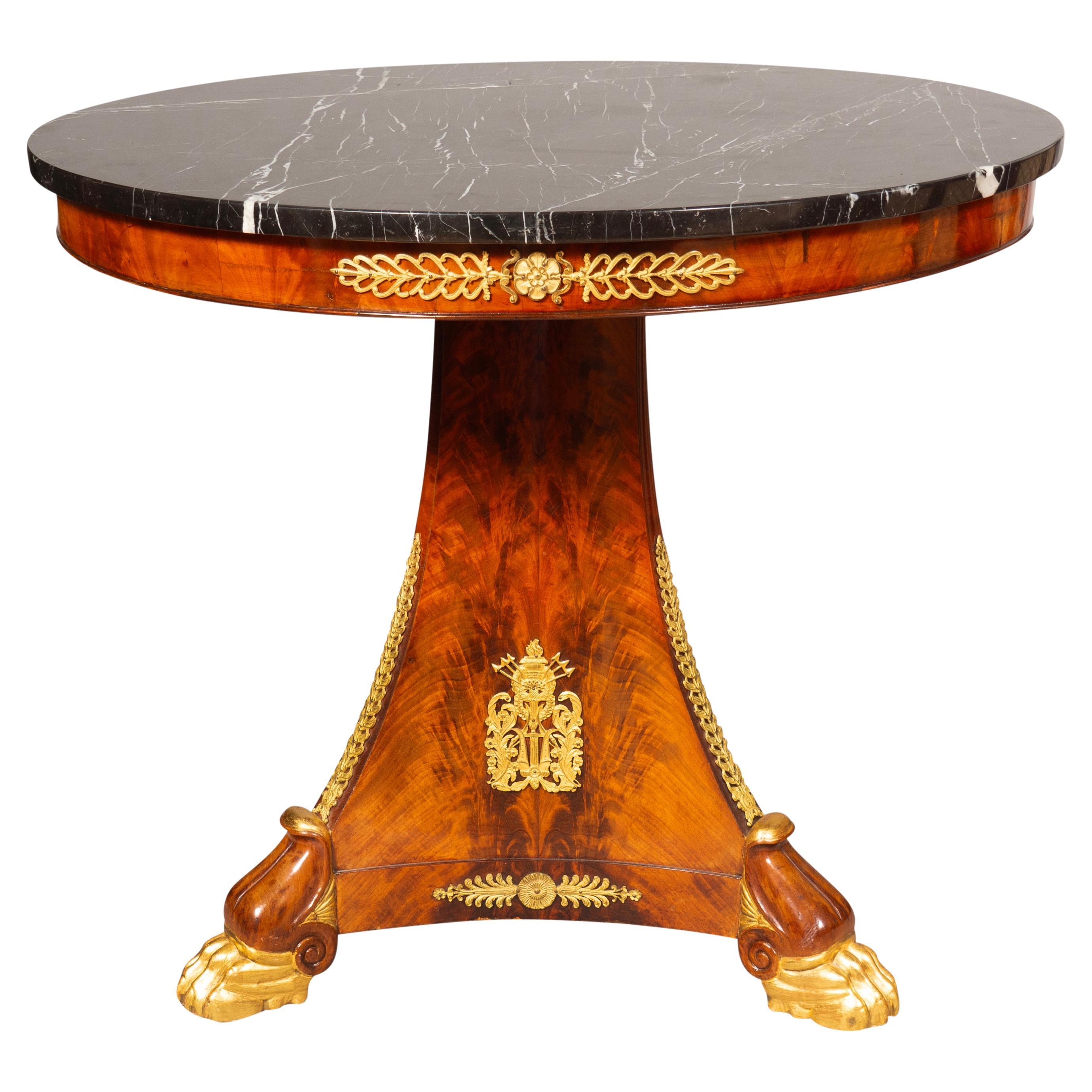 Charles X Marble Top Center Table For Sale at 1stDibs