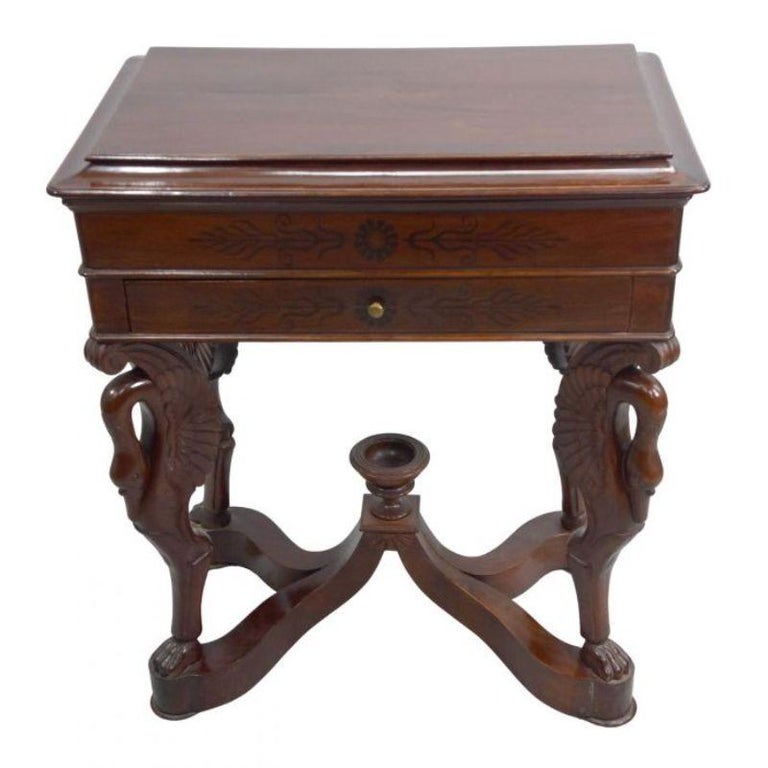 Charles X Style Writing Dressing Table with Swans For Sale at 1stDibs
