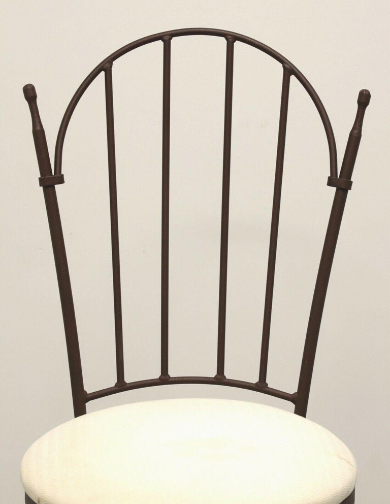 CHARLESTON FORGE Wrought Iron Shaker Arch Bar Height Swivel Stools ...
