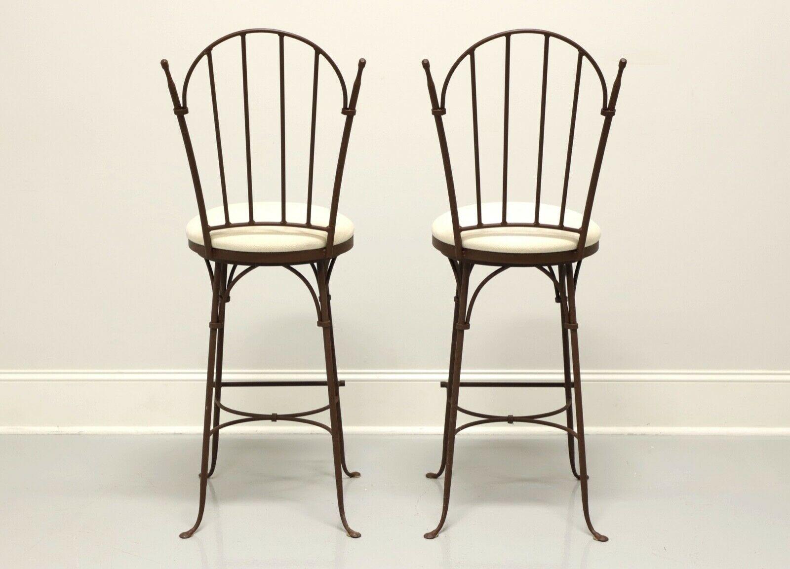 CHARLESTON FORGE Wrought Iron Shaker Arch Bar Height Swivel Stools ...