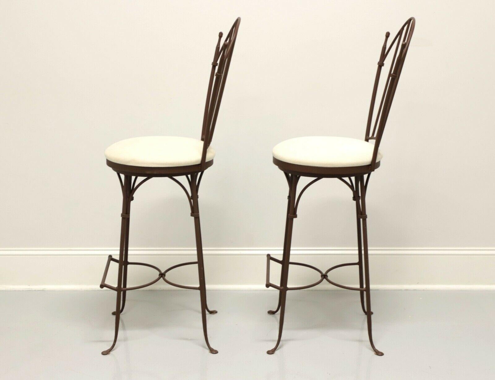 CHARLESTON FORGE Wrought Iron Shaker Arch Bar Height Swivel Stools ...