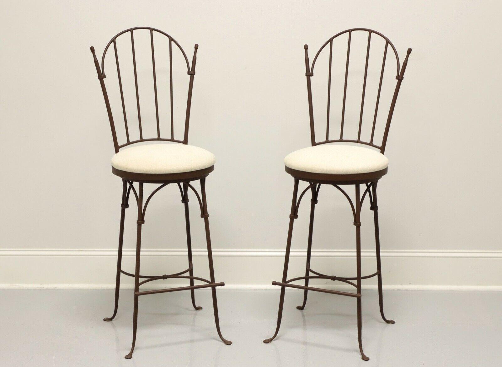 CHARLESTON FORGE Wrought Iron Shaker Arch Bar Height Swivel Stools ...