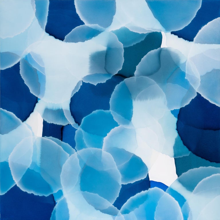 Charlie Bluett - "Passing of Time III" Vibrant Blue Toned Painting with ...