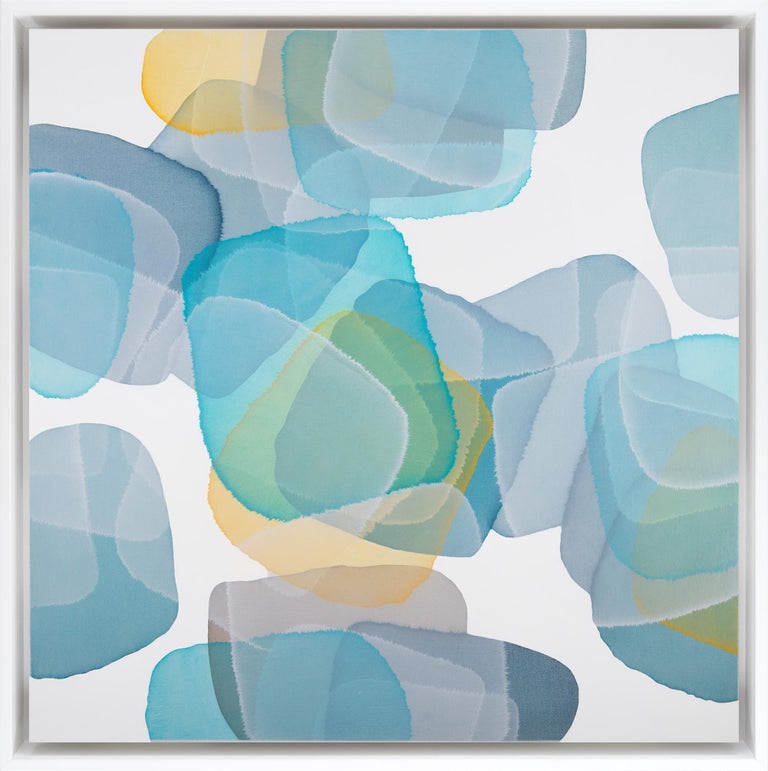 Charlie Bluett - "Sense of Calm I" Sea Glass Inspired Painting in Blues ...