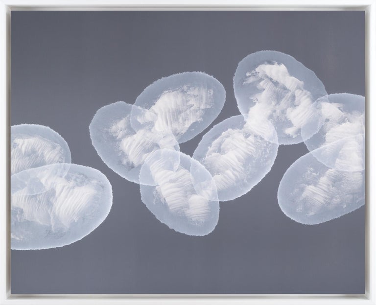 Charlie Bluett - "The Travelers" Gray and White Abstract Painting For ...