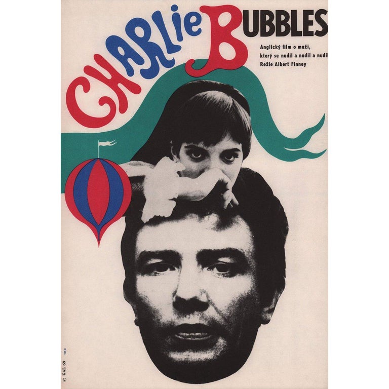 "Charlie Bubbles" 1969 Czech A3 Film Poster For Sale at 1stDibs
