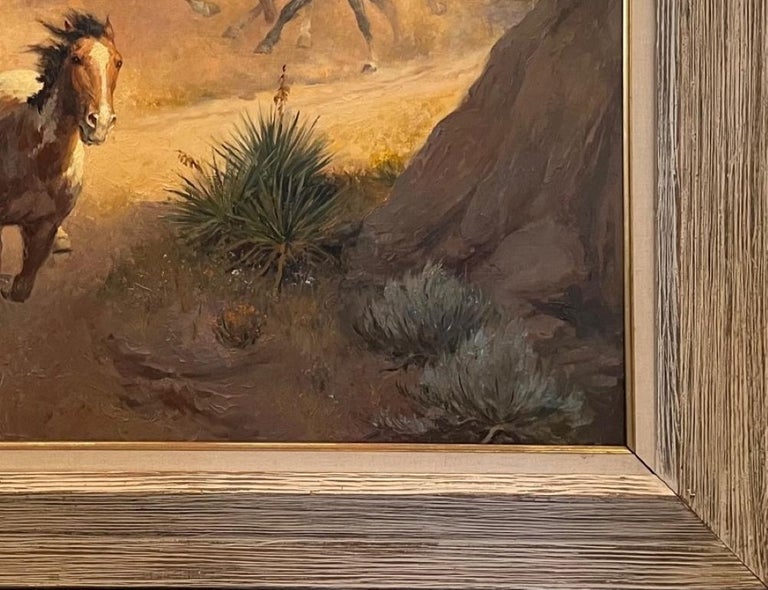 Charlie Dye - 'Mustang Ballet' Oil on Linen, Signed “Charlie Dye” with ...