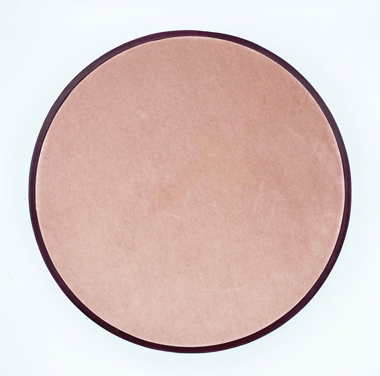 Charlie Round Serving Tray Burgundy by Noda Designs For Sale at 1stDibs