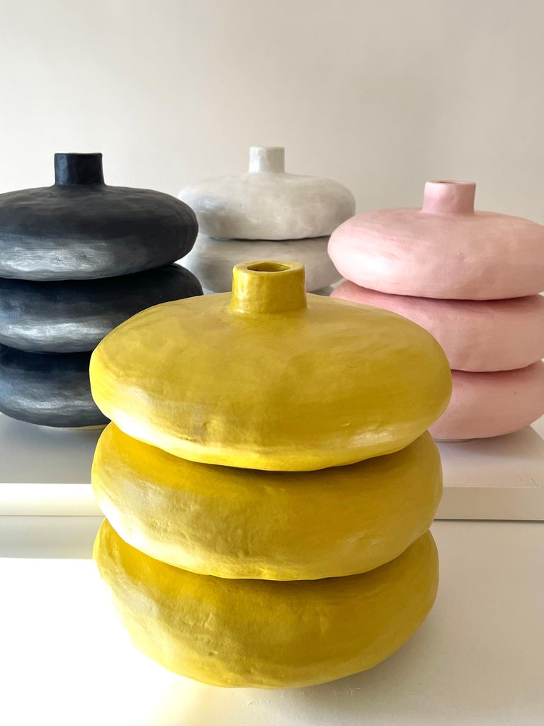 Charlie Yellow Vase by Meg Morrison For Sale at 1stDibs