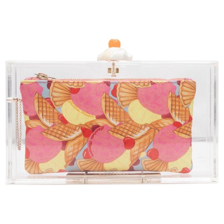 Charlotte Olympia Clear Acrylic Box Clutch For Sale at 1stDibs