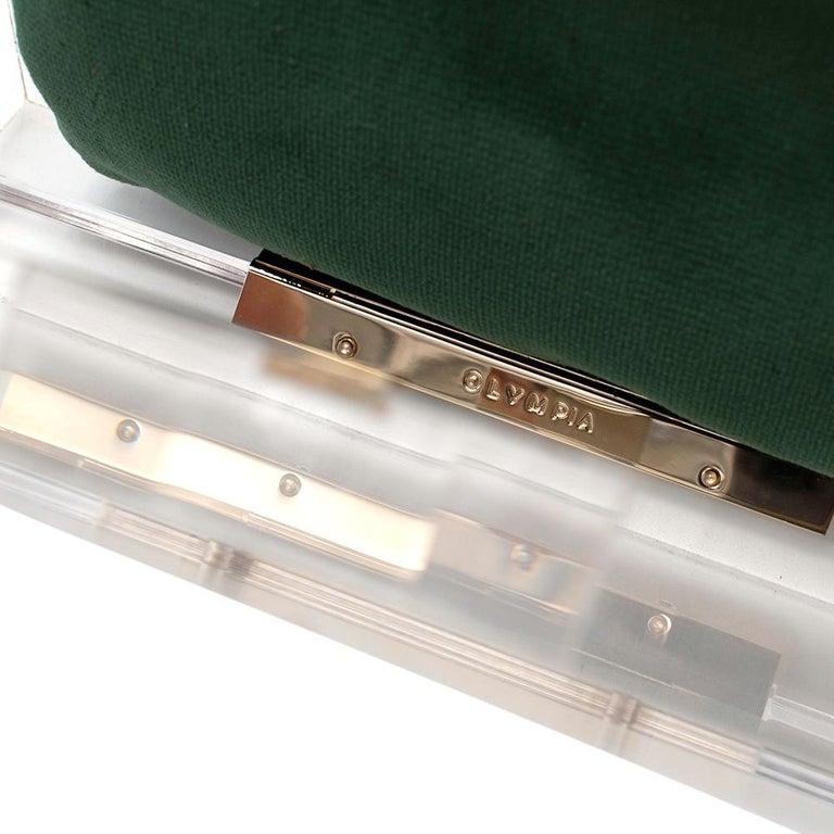 Charlotte Olympia Perspex Clutch with Emerald Velvet Pouch at 1stDibs