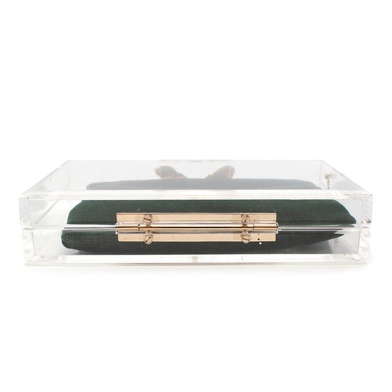 Charlotte Olympia Perspex Clutch with Emerald Velvet Pouch at 1stDibs