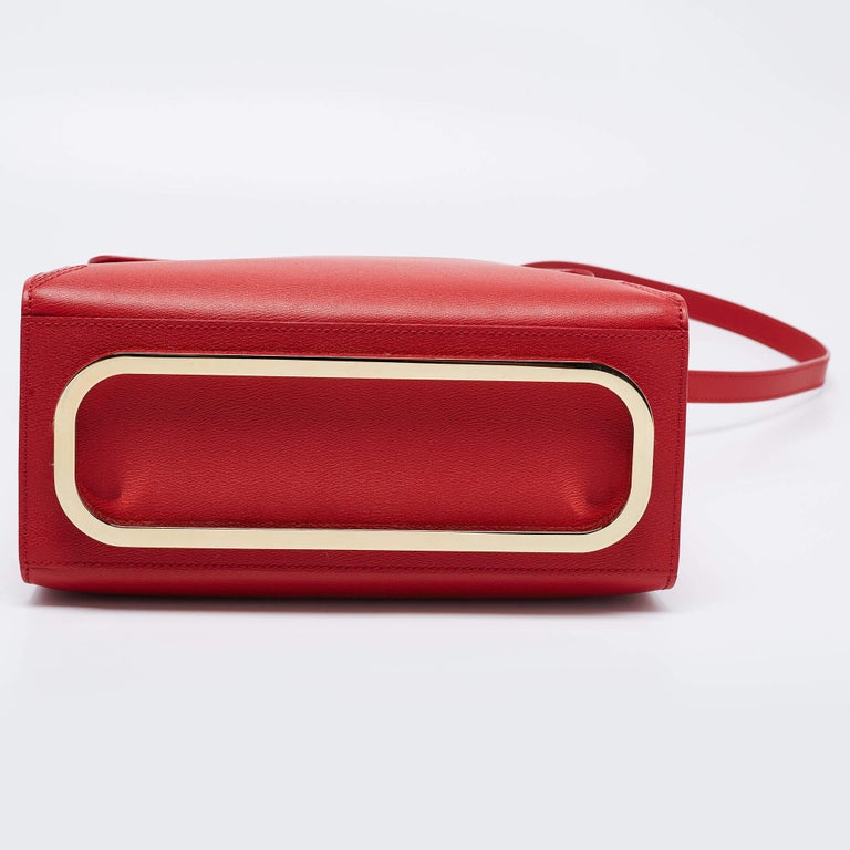 Charlotte Olympia Red Leather Bogart Top Handle Bag For Sale at 1stDibs