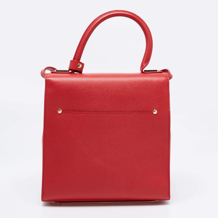 Charlotte Olympia Red Leather Bogart Top Handle Bag For Sale at 1stDibs