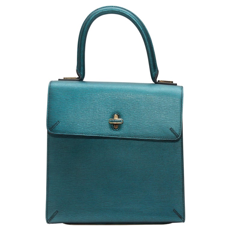 Charlotte Olympia Teal Leather Handbag For Sale at 1stDibs