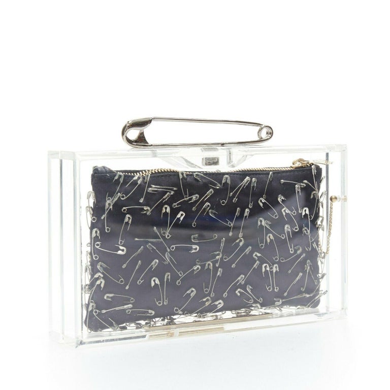 CHARLOTTE OLYMPIA TOM BINNS Punk Pandora safety pin clear box satin ...