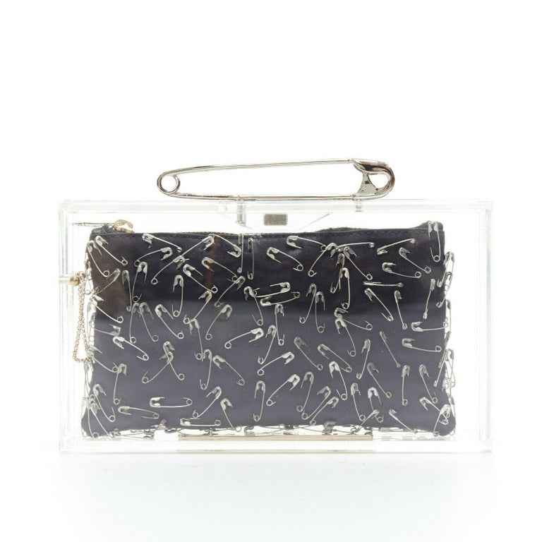 CHARLOTTE OLYMPIA TOM BINNS Punk Pandora safety pin clear box satin ...