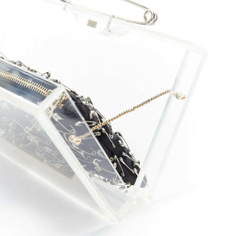 CHARLOTTE OLYMPIA TOM BINNS Punk Pandora safety pin clear box satin ...