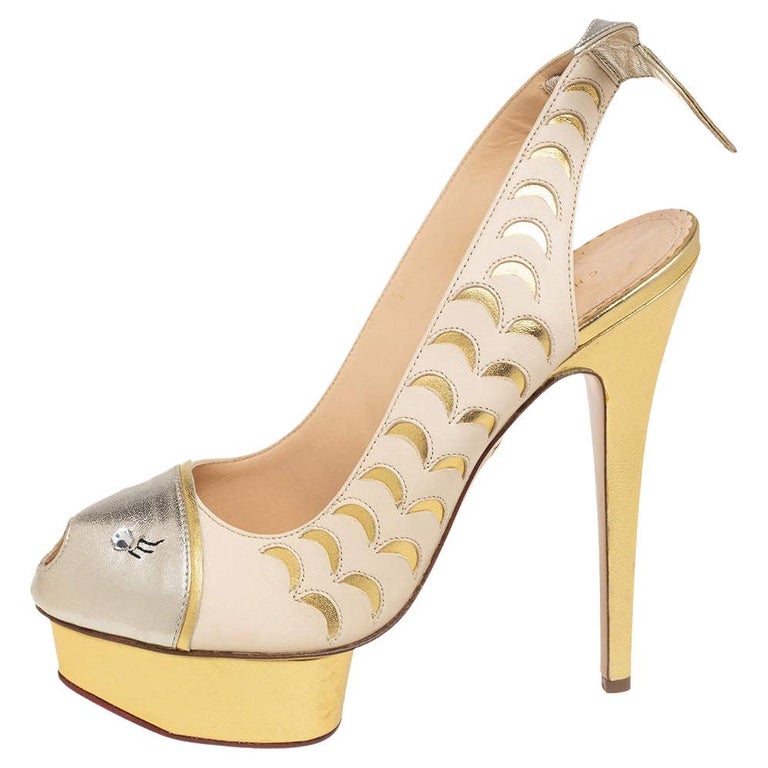 Charlotte Olympia Tri Color Leather Seaside Platform Sandals Size 39 ...