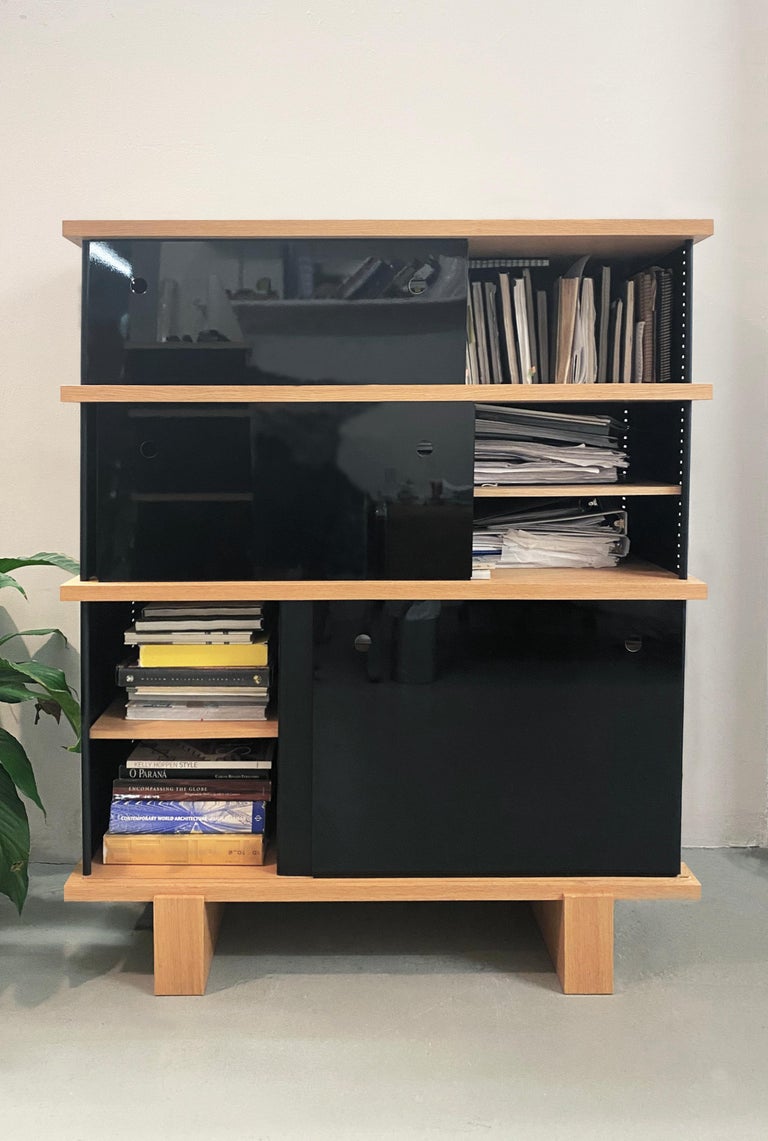 Charlotte Perriand, 526 Nuage A0 Bookcases, Natural Oak and Black ...